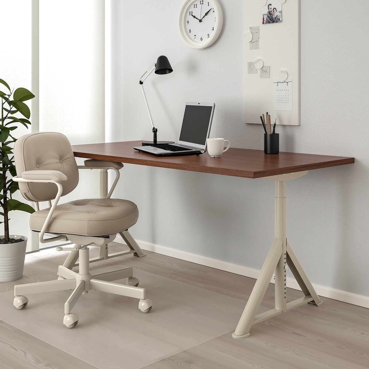 IDÅSEN brown, beige, Desk, 160x80 cm - IKEA