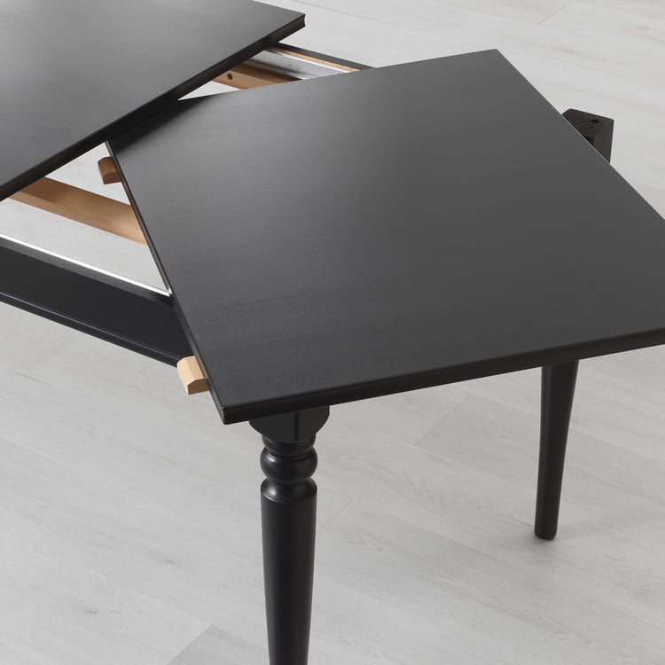 INGATORP / INGOLF dining table and 4 chairs, black/brown-black, 155/215 ...