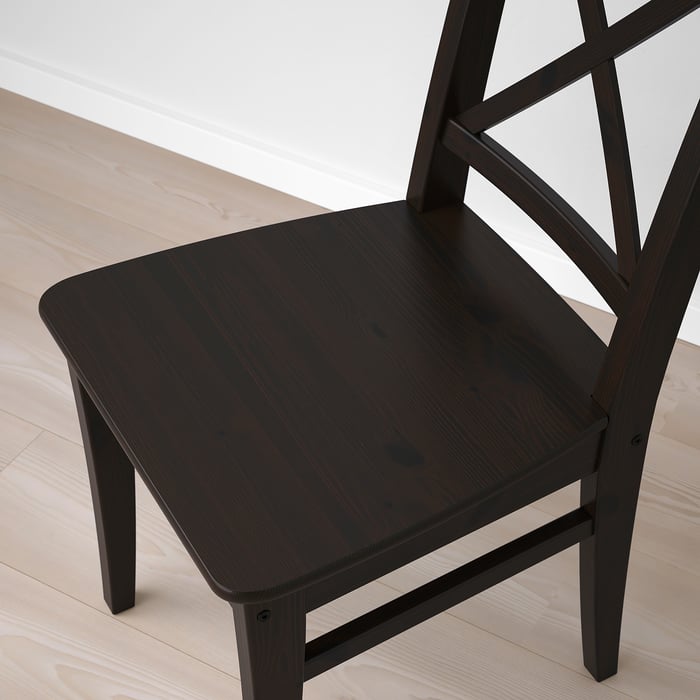 INGATORP / INGOLF table and 4 chairs, black/brown-black, 155/215 cm ...