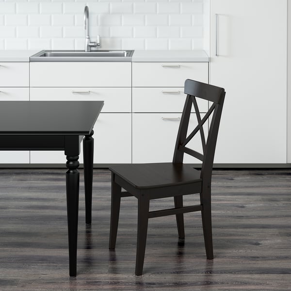 INGOLF brown-black, dining chair - IKEA