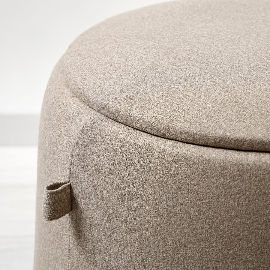 JÄRRESTAD pouffe, with storage/Tonerud dark beige - IKEA UK