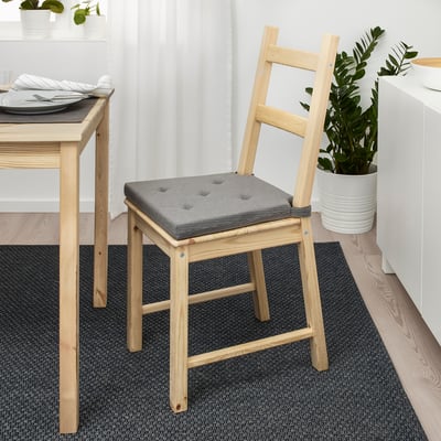 JUSTINA grey, Chair pad, 35/42x40x4.0 cm - IKEA