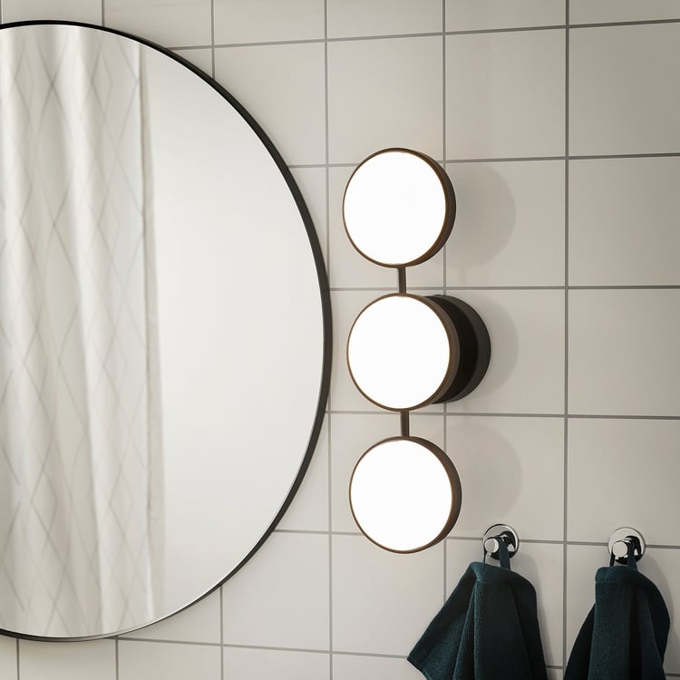 KABOMBA matt black, LED wall lamp, 47x14 cm - IKEA UK