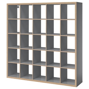 KALLAX grey, wood effect, Shelving unit, 182x182 cm - IKEA