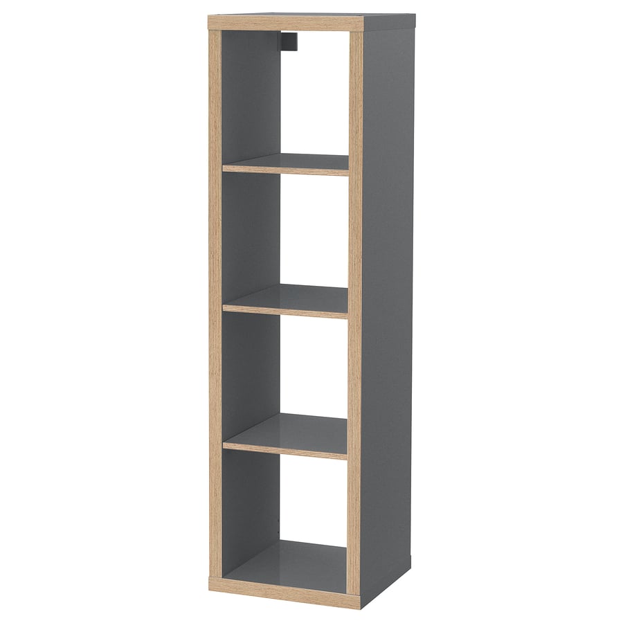 KALLAX cube storage unit, grey, wood effect, 42x147 cm - IKEA UK