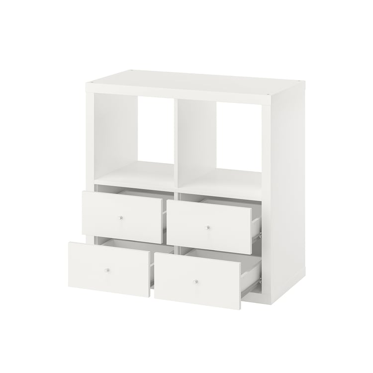 KALLAX cube storage unit, with 4 drawers, white, 77x77 cm - IKEA UK