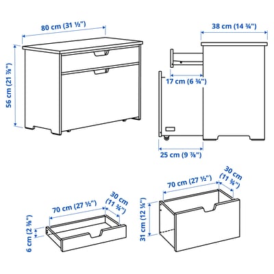 KALLSÖ storage bench, grey, 80x38x56 cm - IKEA UK