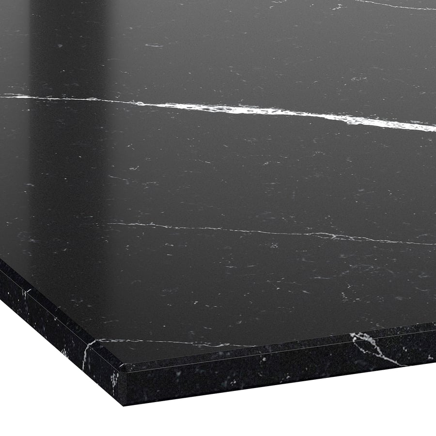 KASKER custom made worktop, black white marble effect/quartz, 1 m²x2.0 ...