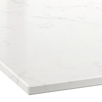 KASKER custom made worktop, white/light grey marble effect/quartz, 1 ...