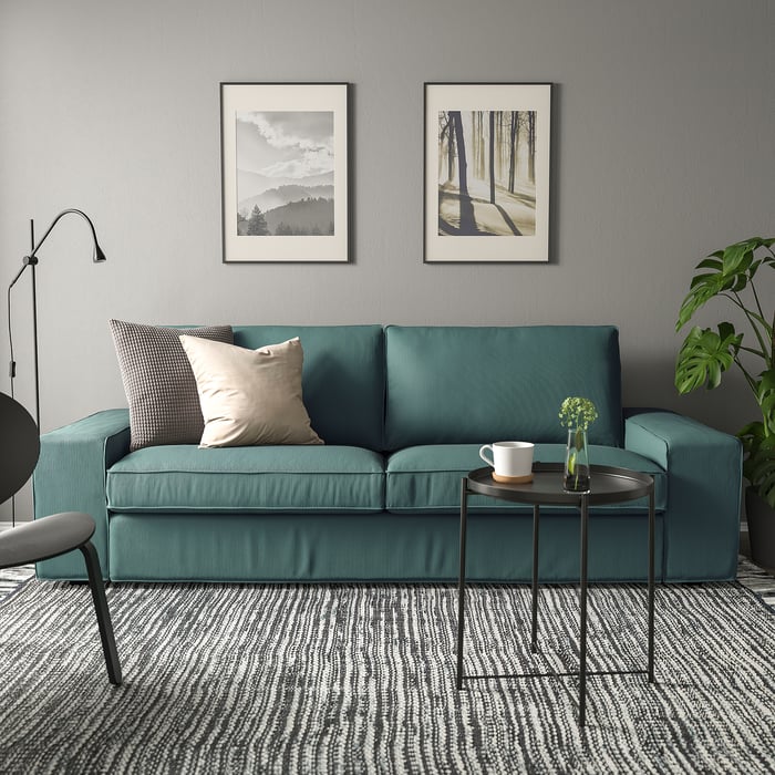 KIVIK 3 seater sofa, Kelinge grey-turquoise - IKEA UK