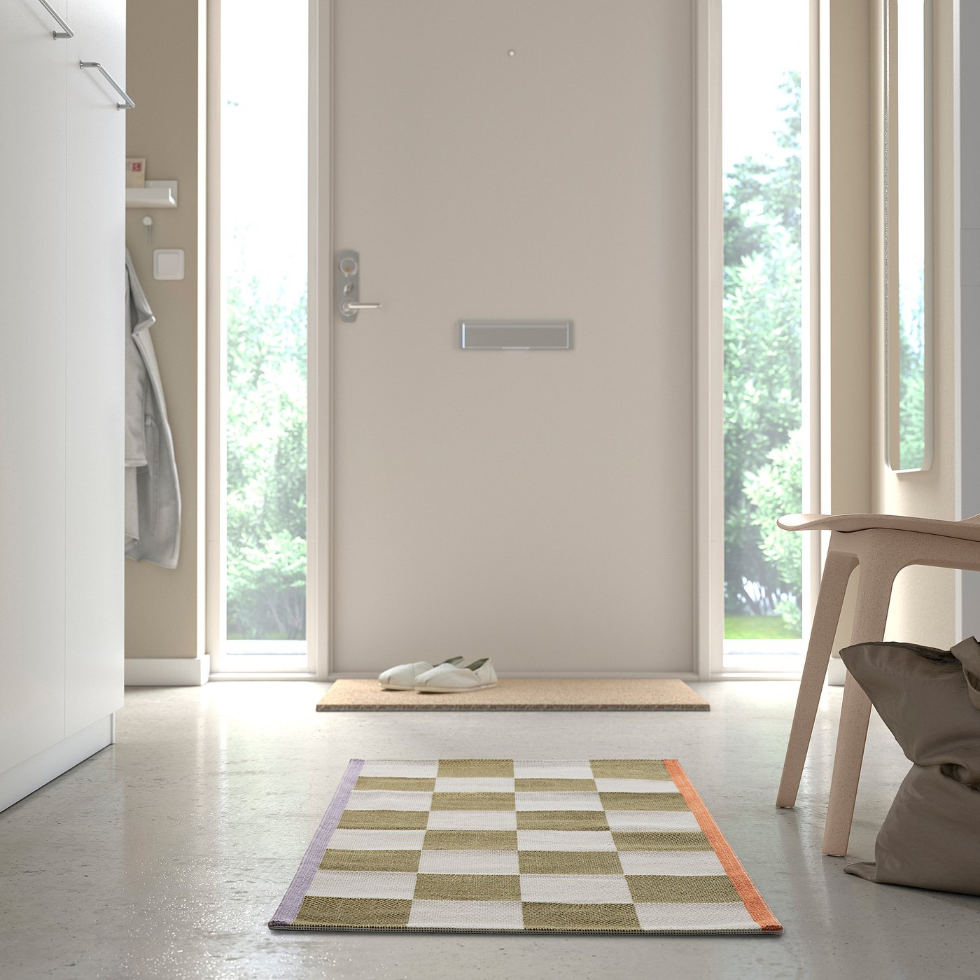 KLASSRUM rug, flatwoven, white/green, 60x120 cm - IKEA