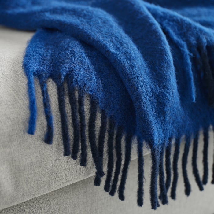 KLIPPOXEL throw, blue, 130x170 cm - IKEA UK