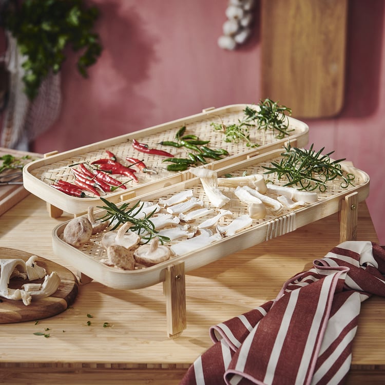 KÖSSEBÄR food drying rack with 2 trays, bamboo, 46x21x22 cm - IKEA UK