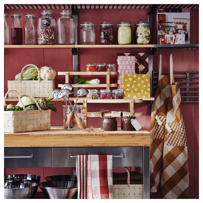 KÖSSEBÄR food drying rack with 2 trays, bamboo, 46x21x22 cm - IKEA UK