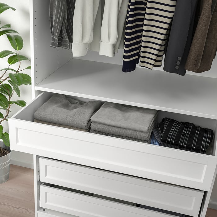 KOMPLEMENT white, Drawer with framed front, 100x58 cm - IKEA UK