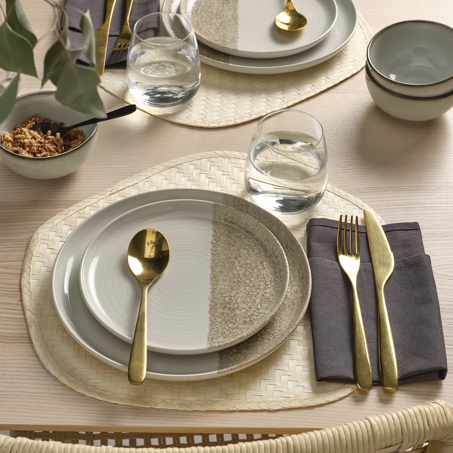 KRUSTISTEL side plate, patterned/light beige, 20 cm - IKEA UK