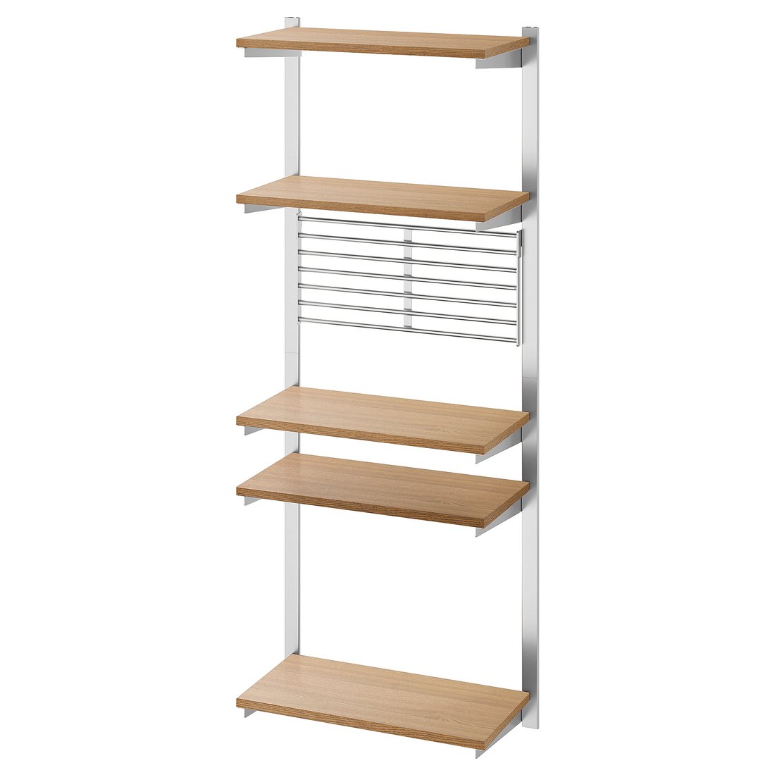 KUNGSFORS suspension rail with shelf/wll grid, stainless steel/ash - IKEA