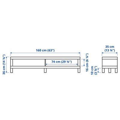 LACK TV bench, black-brown, 160x35x36 cm - IKEA UK