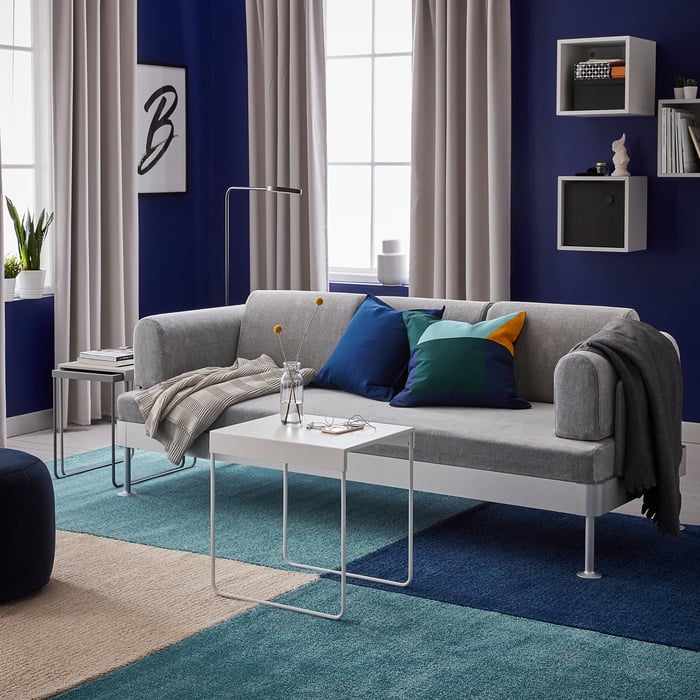 LANGSTED dark blue, Rug, low pile, 133x195 cm - IKEA