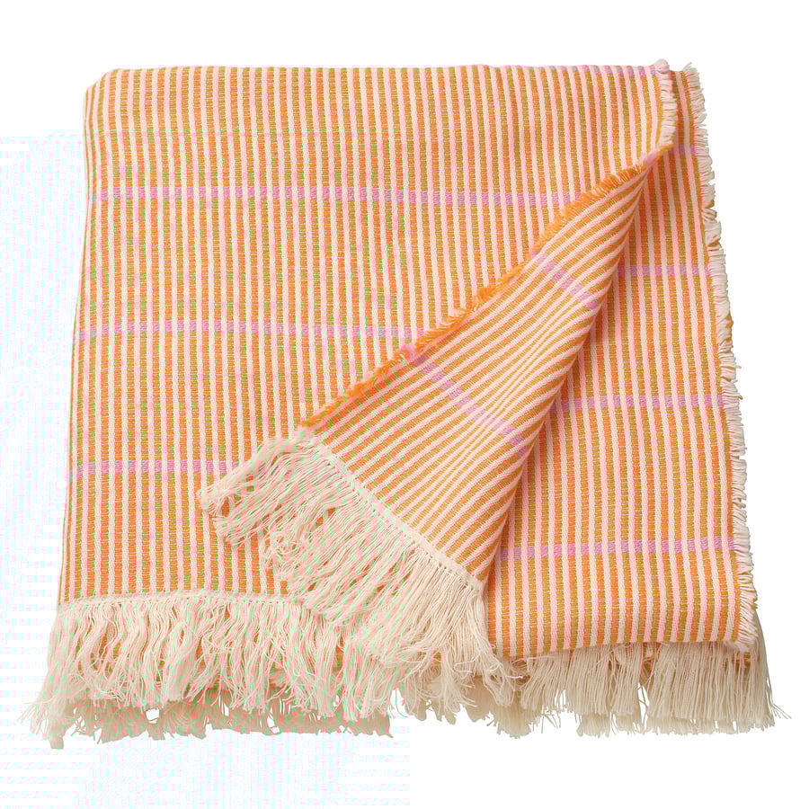 LAPPKATTFOT throw, bright orange/pink, 130x170 cm - IKEA UK