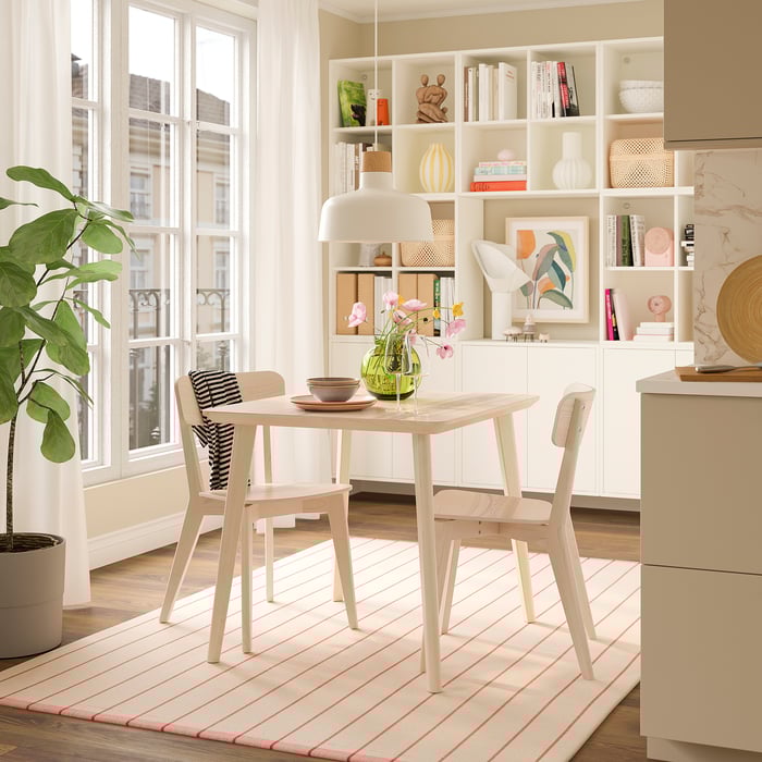 LISABO / LISABO dining table and 2 chairs, ash veneer/ash veneer, 88 cm ...