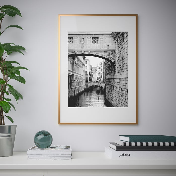 LOMVIKEN Gold Colour Photo Frame, 50x70 cm - IKEA