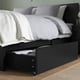 MALM Black-brown, high double bed frame with storage drawers, Luröy ...