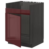 METOD Base cab f HAVSEN single bowl sink, black/Voxtorp dark grey ...