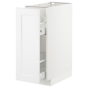 METOD base cabinet/pull-out int fittings, white/Axstad matt white ...