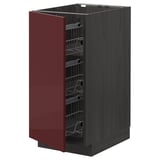 METOD Base cabinet with wire baskets, white/Voxtorp high-gloss/white ...