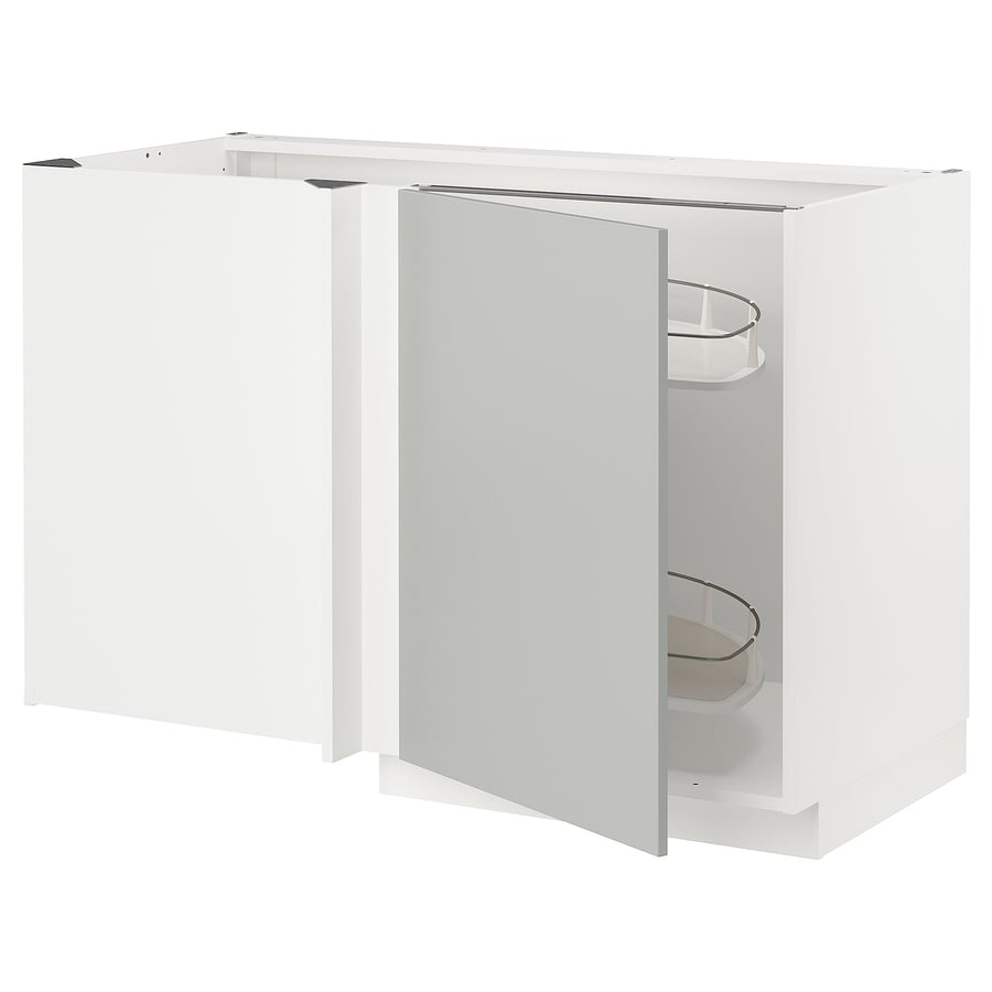 METOD corner base cab w pull-out fitting, white/Havstorp light grey ...