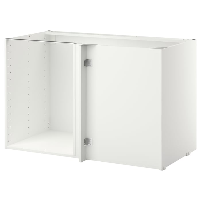 METOD corner base cabinet frame, white, 128x68x80 cm - IKEA UK