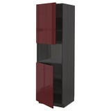 METOD High cab f micro w 2 doors/shelves, black/Voxtorp dark grey ...