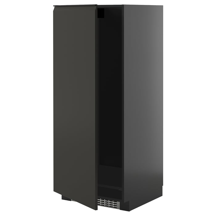 METOD high cabinet for fridge/freezer, black-grey/Upplöv matt ...