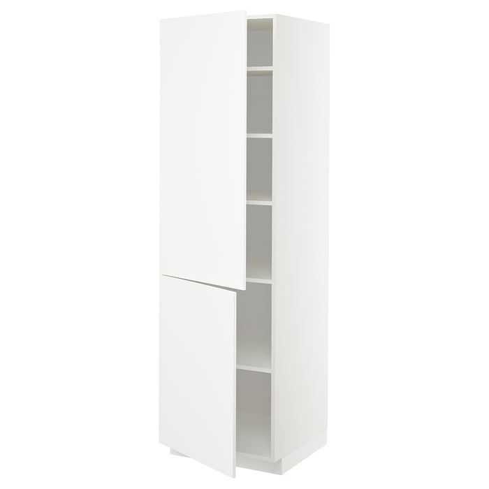 METOD high cabinet with shelves/2 doors, white/Veddinge white ...