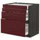 METOD / MAXIMERA black, Voxtorp dark grey, Base cab 4 frnts/4 drawers ...