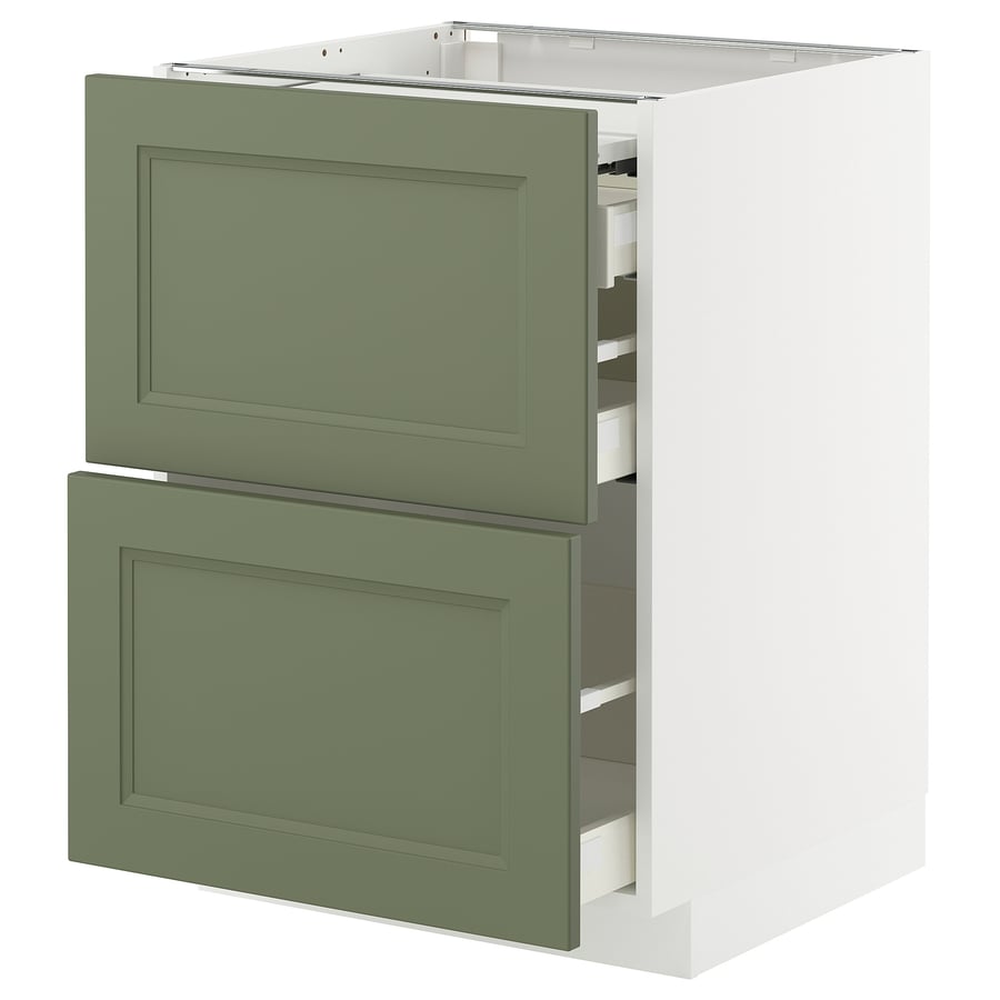 METOD / MAXIMERA bc w pull-out work surface/3drw, white/Axstad grey ...