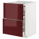 METOD / MAXIMERA Bc w pull-out work surface/3drw, white/Voxtorp high ...