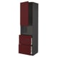 METOD / MAXIMERA Hi cab f micro w door/2 drawers, black/Voxtorp dark ...