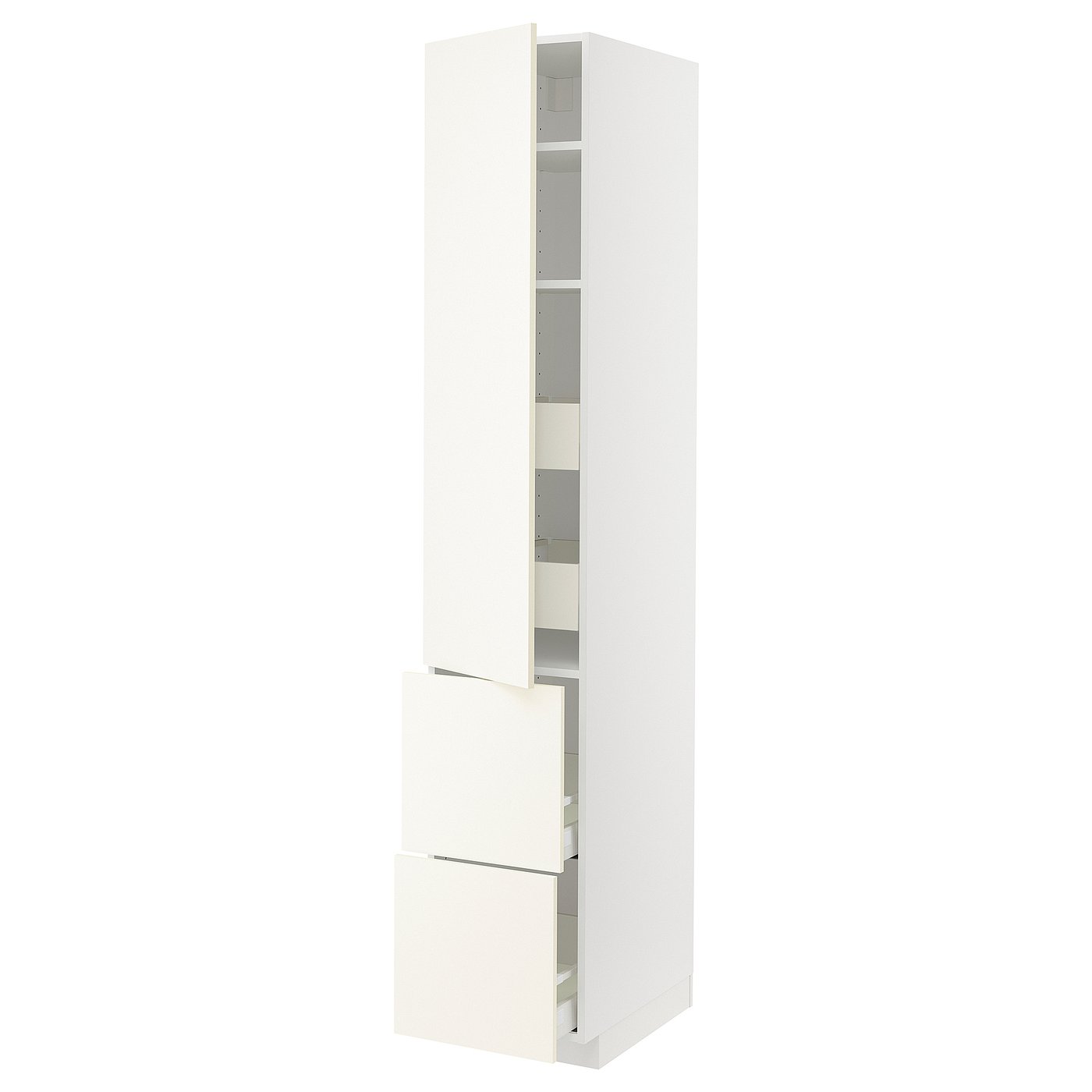 METOD / MAXIMERA high cabinet with shelves/4 drawers/dr/2 frnts, white ...