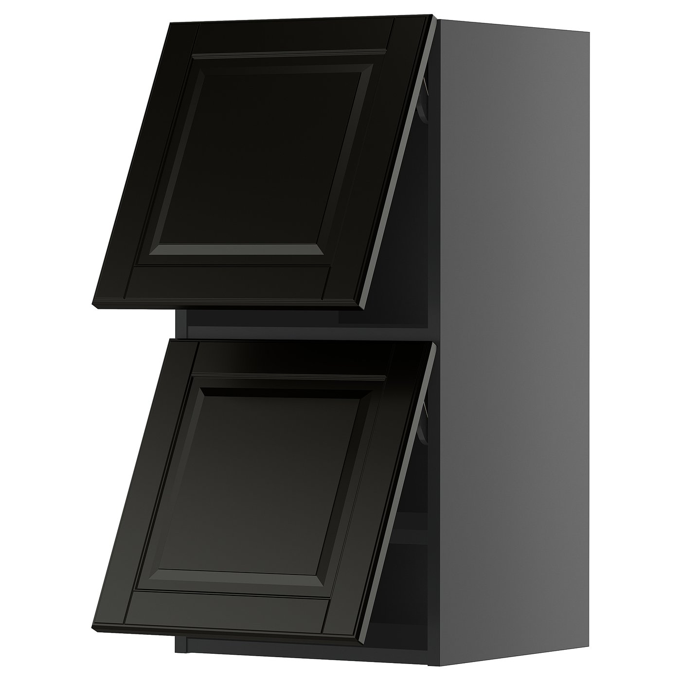 METOD wall cabinet horizontal w 2 doors, black-grey/Bodbyn black, 40x80 ...