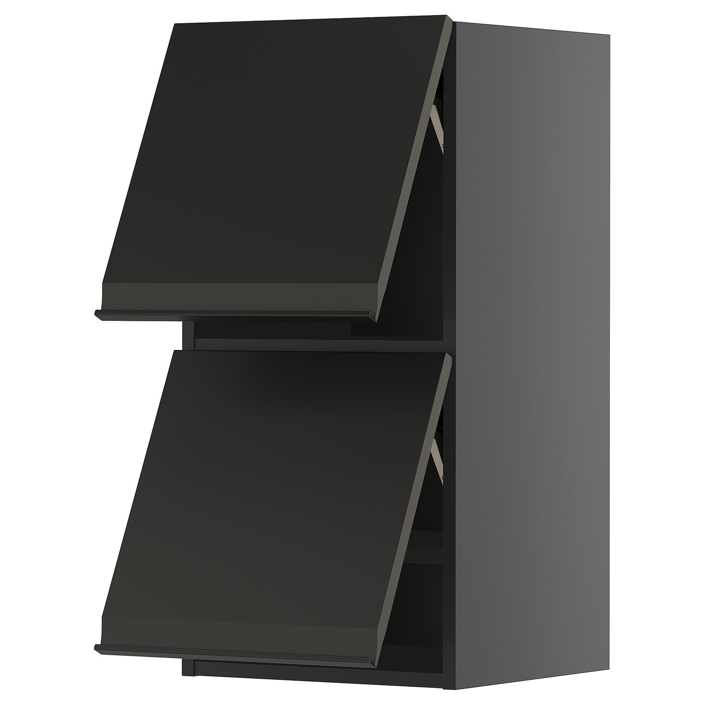 METOD wall cabinet horizontal w 2 doors, black-grey/Upplöv matt ...