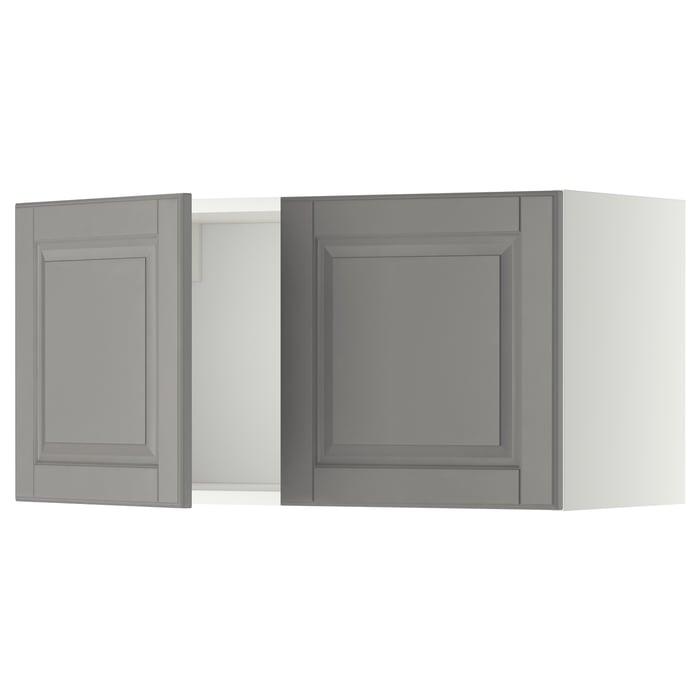 METOD wall cabinet with 2 doors, white/Bodbyn grey, 80x40 cm - IKEA UK