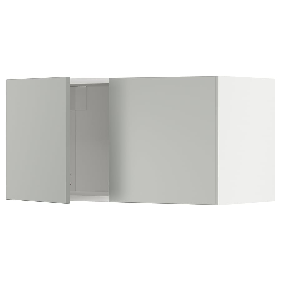METOD wall cabinet with 2 doors, white/Havstorp light grey, 80x40 cm ...
