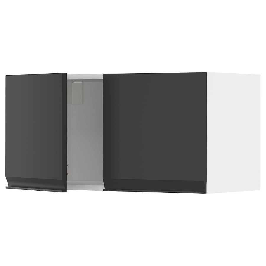 METOD wall cabinet with 2 doors, white/Upplöv matt anthracite, 80x40 cm ...