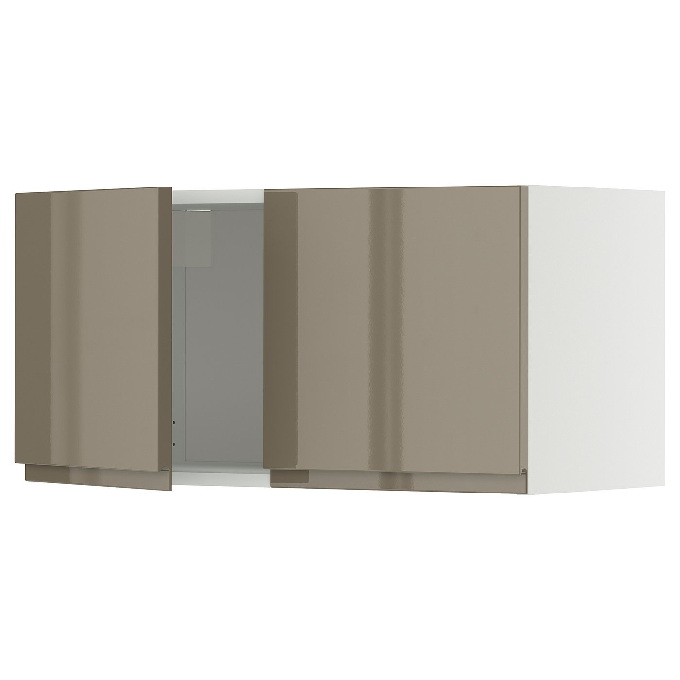 METOD wall cabinet with 2 doors, white/Voxtorp high-gloss dark grey ...