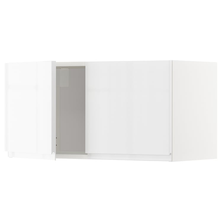 METOD wall cabinet with 2 doors, white/Voxtorp high-gloss/white, 80x40 ...