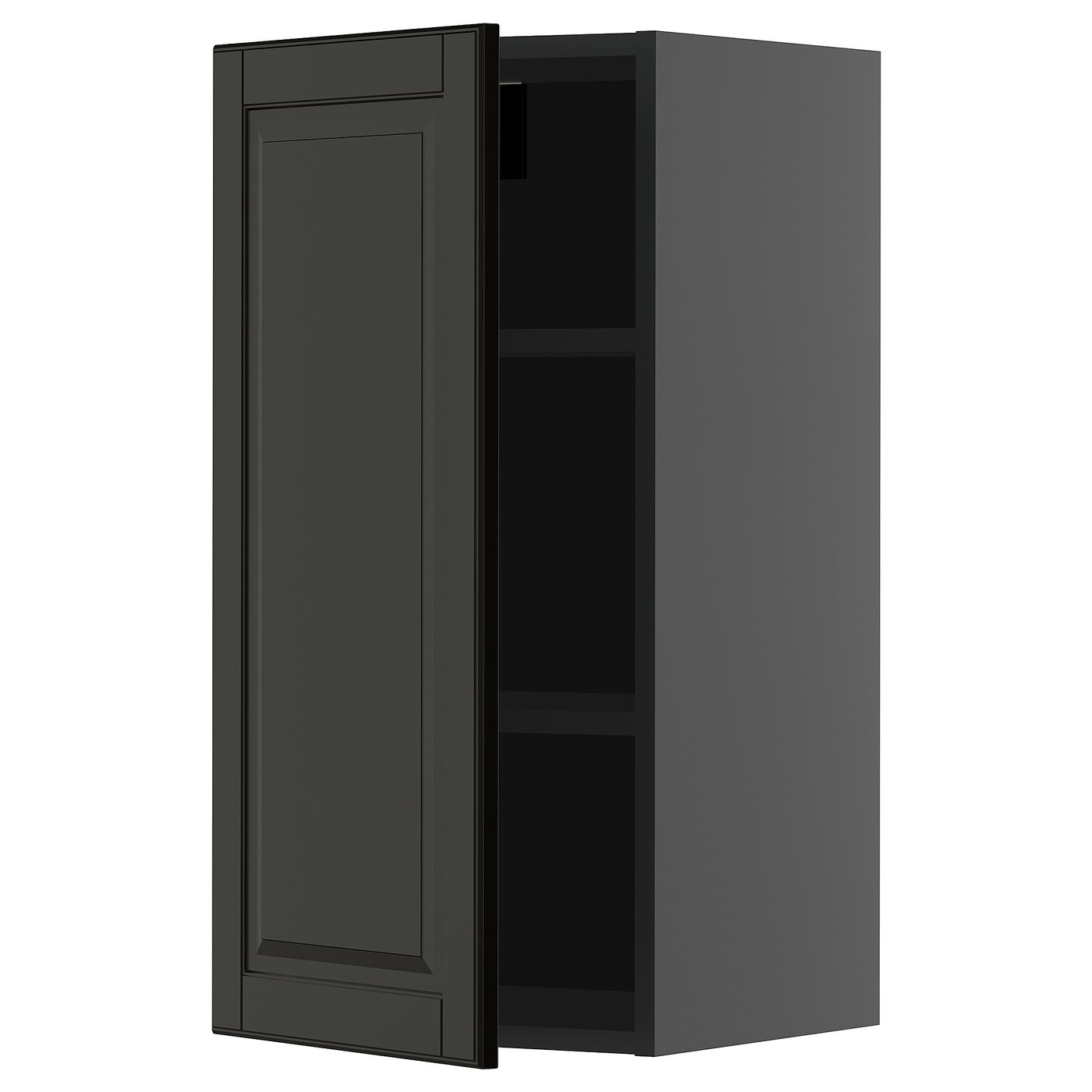 METOD wall cabinet with shelves, black-grey/Bodbyn black, 40x80 cm ...