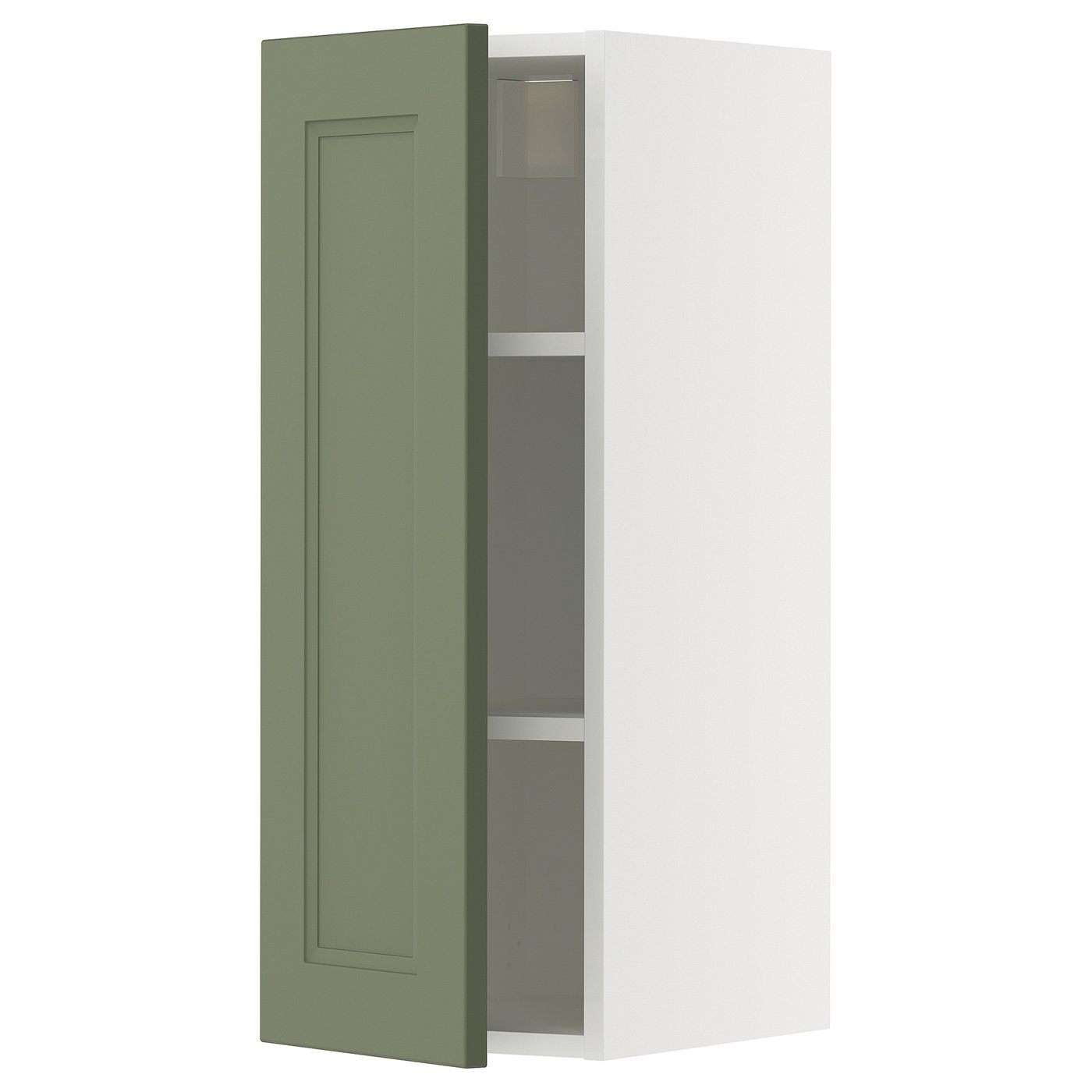 METOD wall cabinet with shelves, white/Axstad grey-green, 30x80 cm ...
