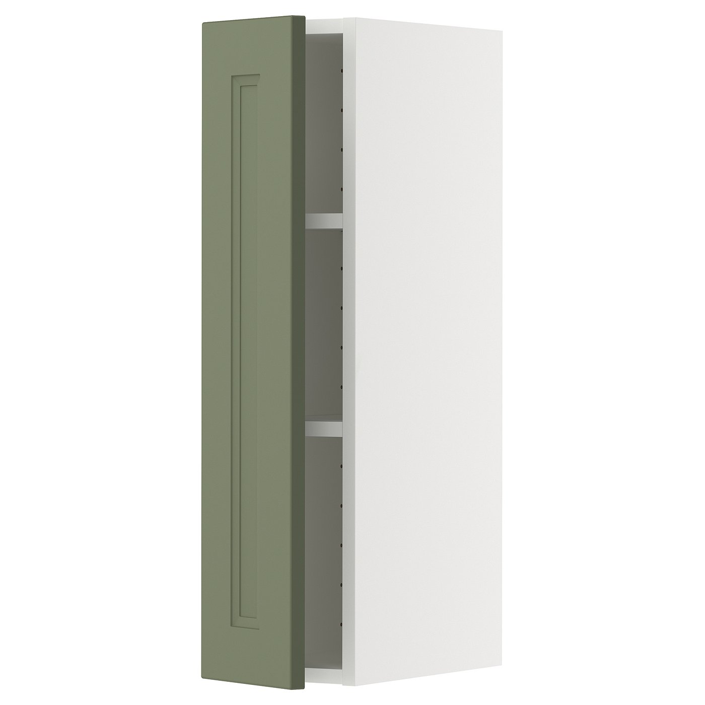 METOD wall cabinet with shelves, white/Axstad grey-green, 20x80 cm ...